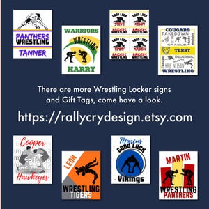 Wrestling Locker Sign, Hotel Door Sign Tag, Pep Rally Team Spirit ...