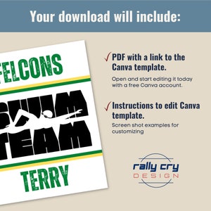 Swim Team Locker Decoration Sign, Hotel Door Sign Tag, Team Spirit ...