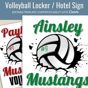 Volleyball Locker Sign, Hotel Door Sign, Locker Room Decoration Tag ...