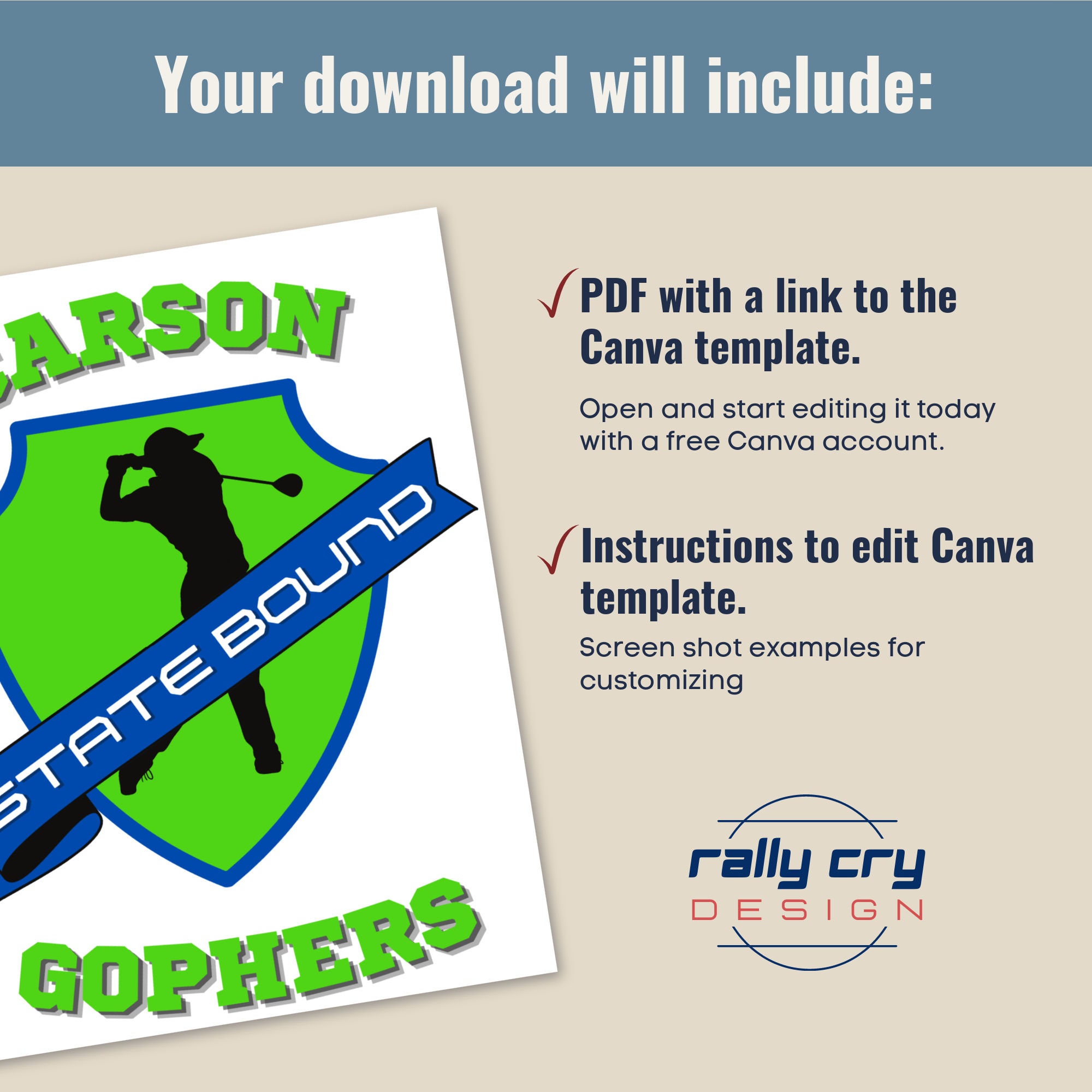 Boys Golf Hotel Door Hanger State Bound Locker Decoration - Etsy