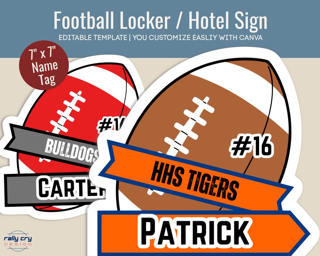 Football Locker Decoration Sign, Travel Hotel Door Name Tag, Football ...