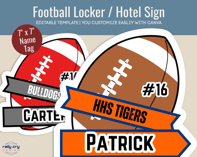 DIGITAL FILE Custom Sports Tournament Sign FOOTBALL Ball Door Hanger ...