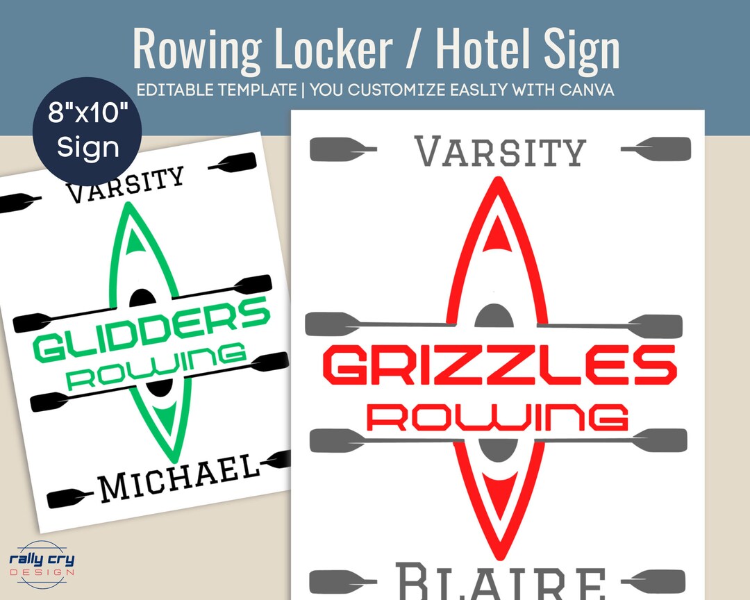 Rowing Team Locker Sign, Rowing Hotel Door Sign, Locker Decoration Tag ...