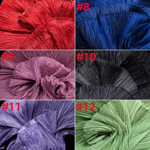 12 Colors Pleated Satin Fabric,designer Fashion Clothing Fabric,for ...