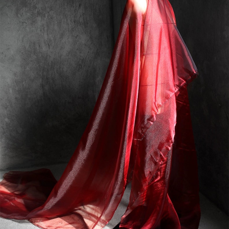 Red Shiny Organza Fabricsparkle Fabricgauze Lace - Etsy