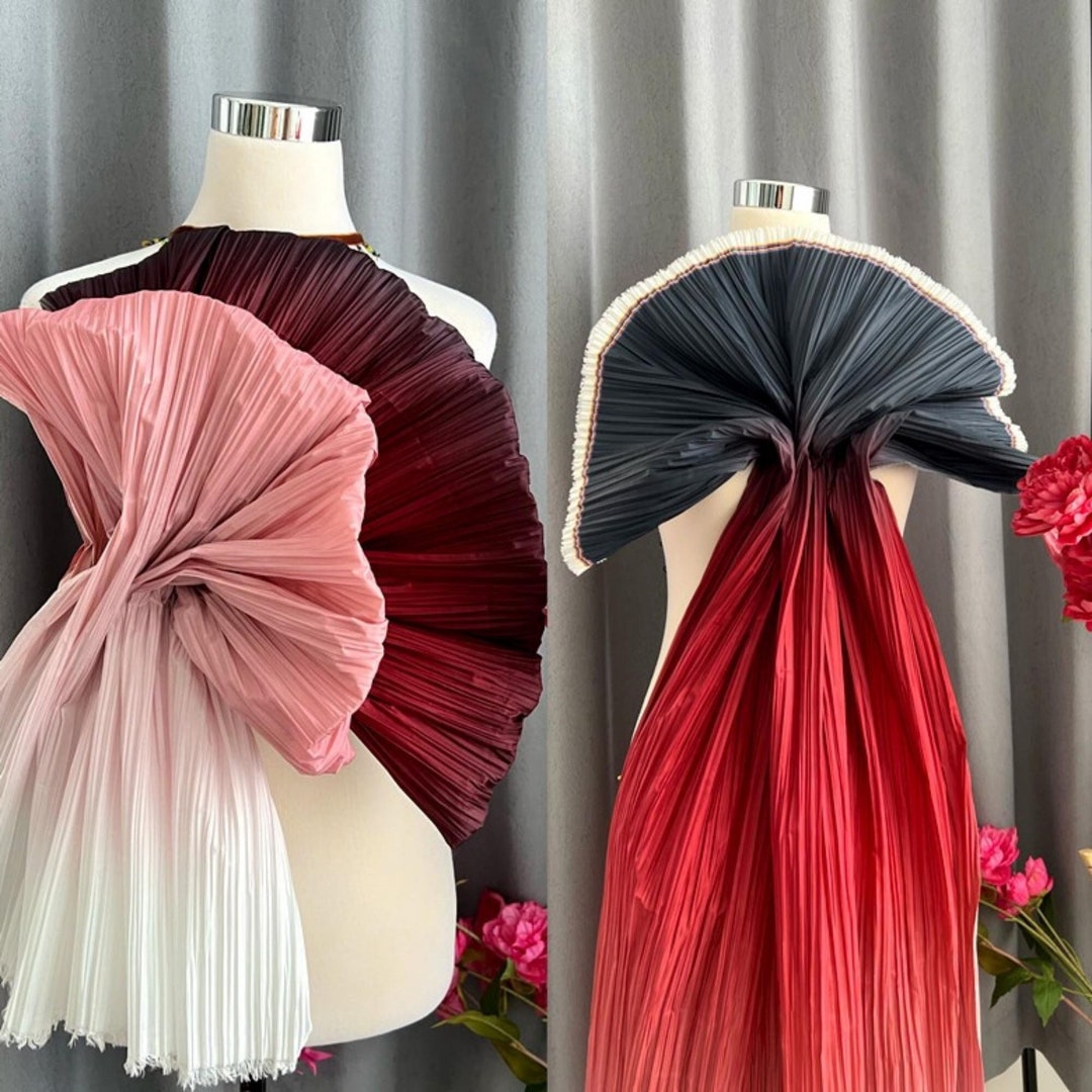 Gradient Pleated Fabric Stiff Plisse Accordion Creative Crimping ...