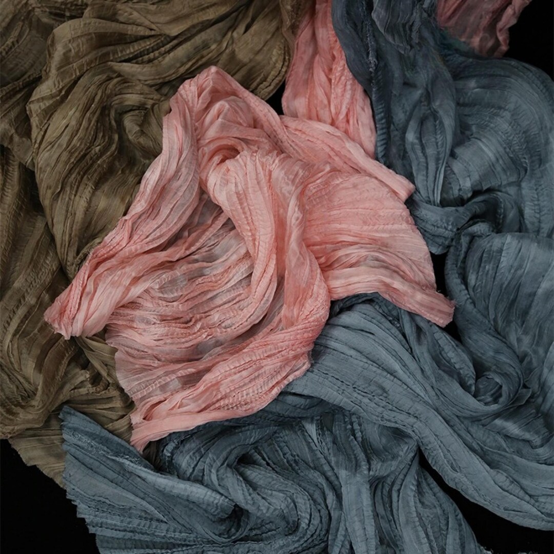 Irregular Pleated Chiffon Fabric Lightweight and Soft Designer Clothing ...