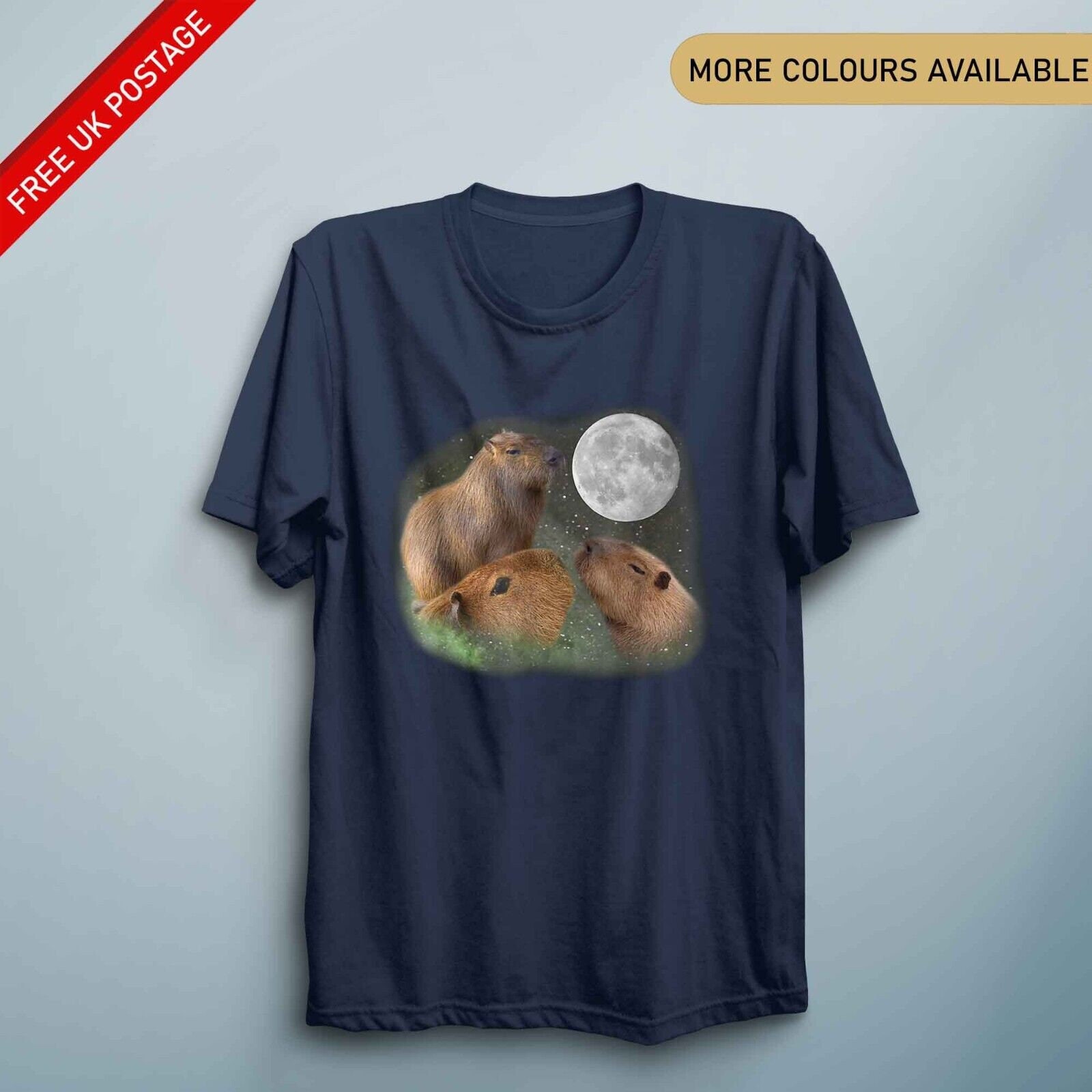 Three Capybara Moon T Shirt Adult & Kids Capybara Shirt - Etsy UK
