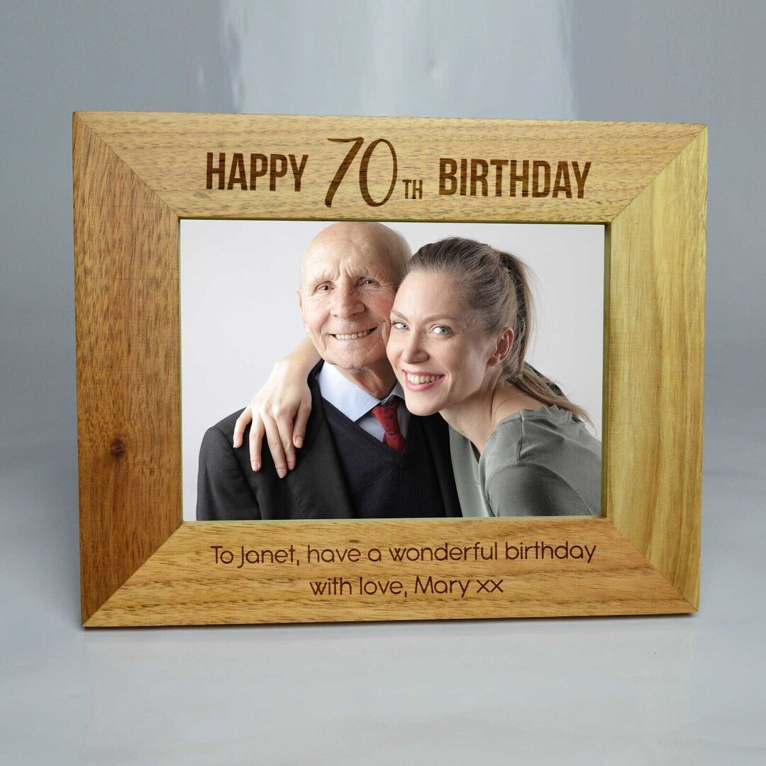 Personalised Birthday Frame, ANY AGE Happy Birthday Wood Photo Frame ...