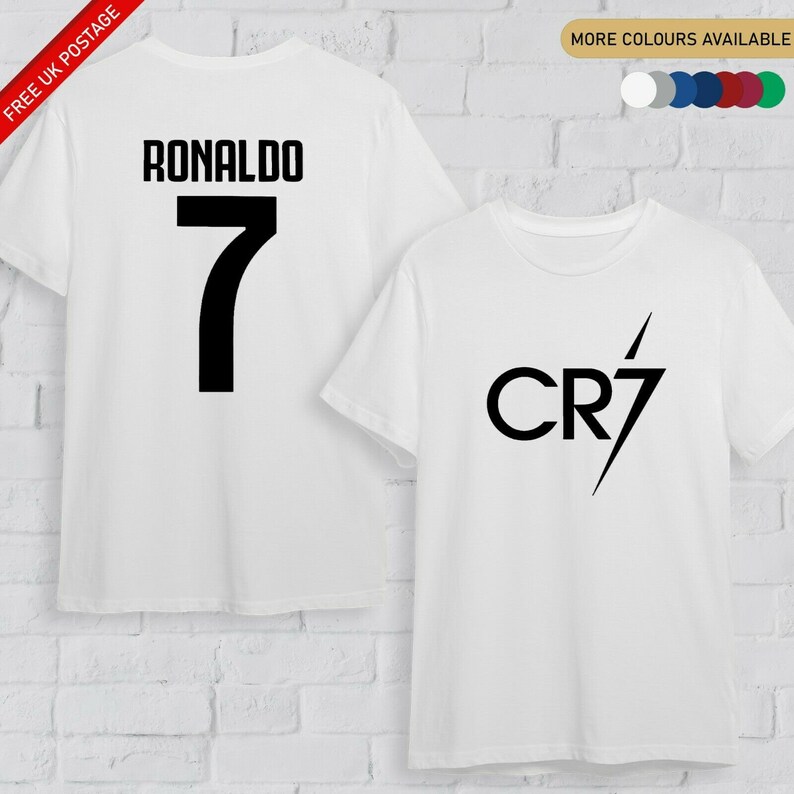 CR7 Tshirt Ronaldo Football Gift Adult & Kids Size Front - Etsy