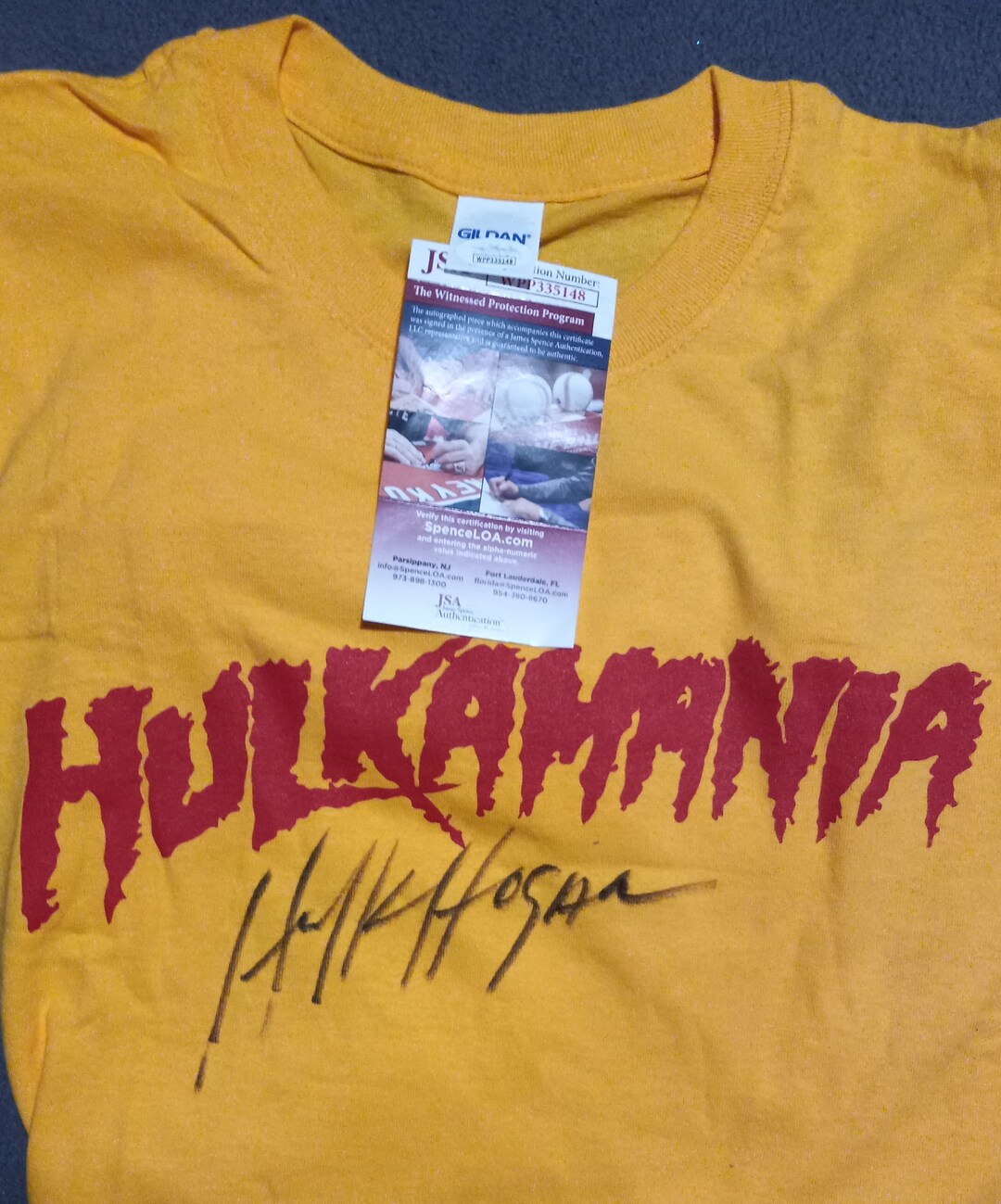 Vintage Hulk Hogan Classic Yellow Hulkamania T-shirt W/ JSA COA - Wcw ...