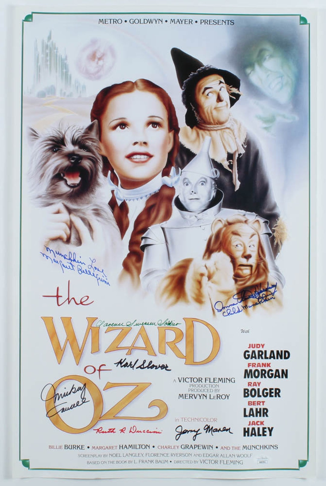 The Wizard of Oz 16x24 Poster Cast-signed by (7) W/ JSA COA - Multiple ...