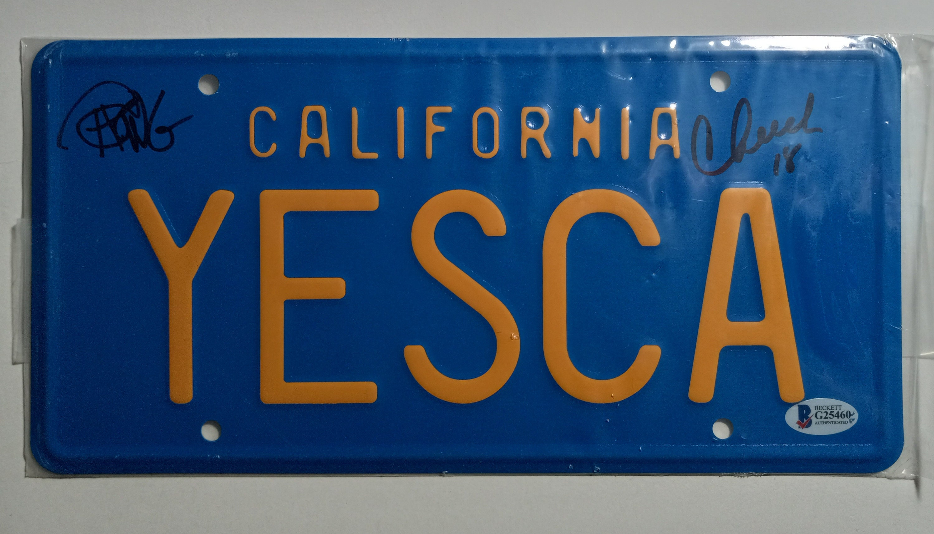 Cheech & Chong Authentic Signed License Plate W/ Beckett Authentication ...