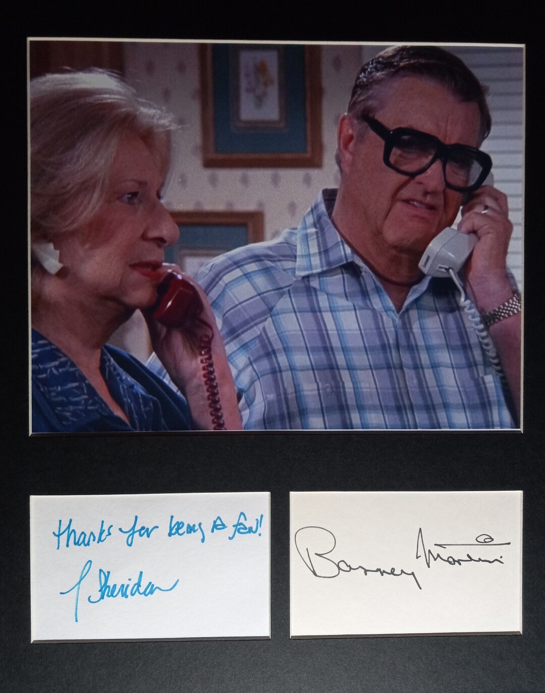 Barney Martin & Liz Sheridan Authentic Dual Signed Cards With Photo in ...