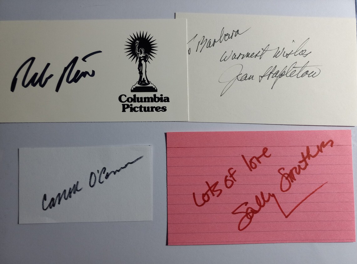 All in the Family Authentic Signed Index Cards With Photo by All 4 ...