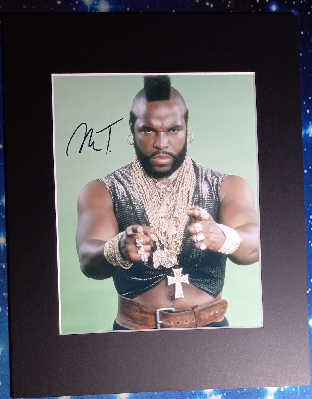 Mr T 8x10 Authentic Signed Photo With An 11x14 Frame Ready Matting