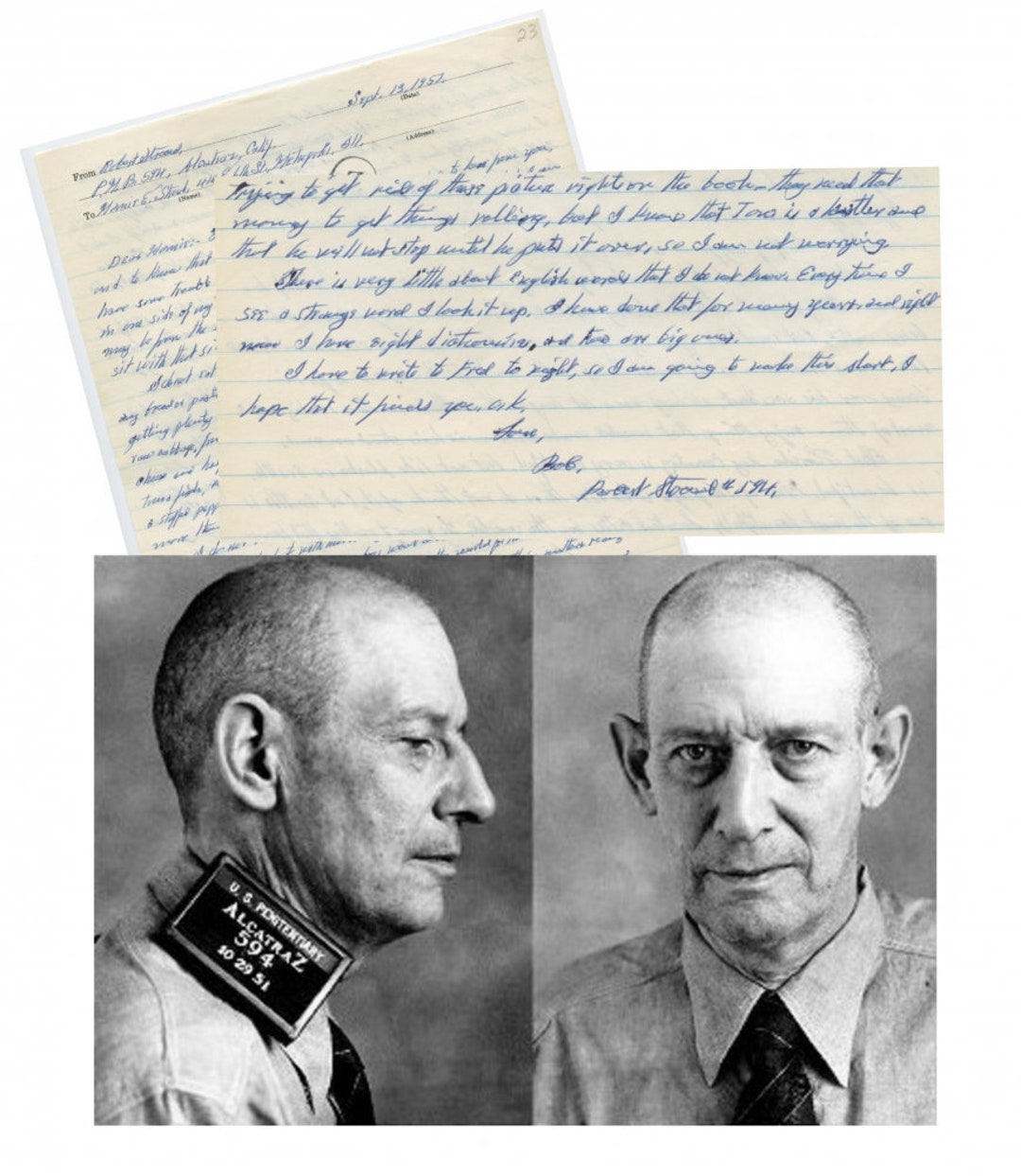Murderer - Robert Stroud "birdman of Alcatraz" 1957 Authentic Hand ...