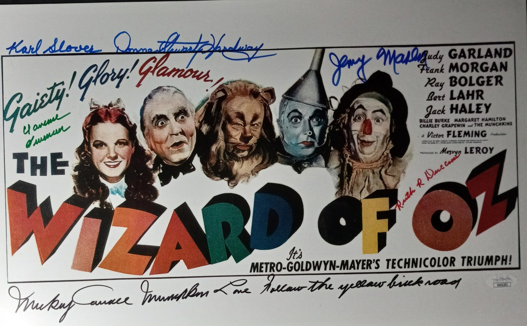 Wizard of Oz Cast X6 11x17 Authentic Signed Photo W/ JSA COA - (small ...
