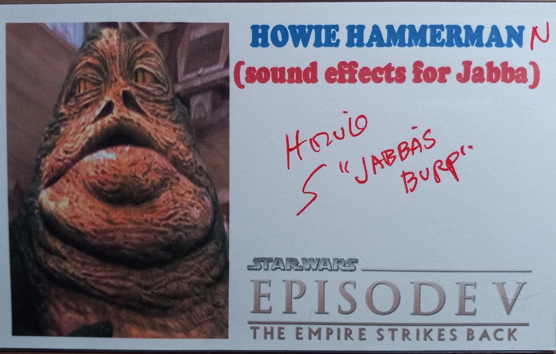 Howie Hammermann 3x5 Authentic Signed Index Card - Star Wars - Jabba - Etsy