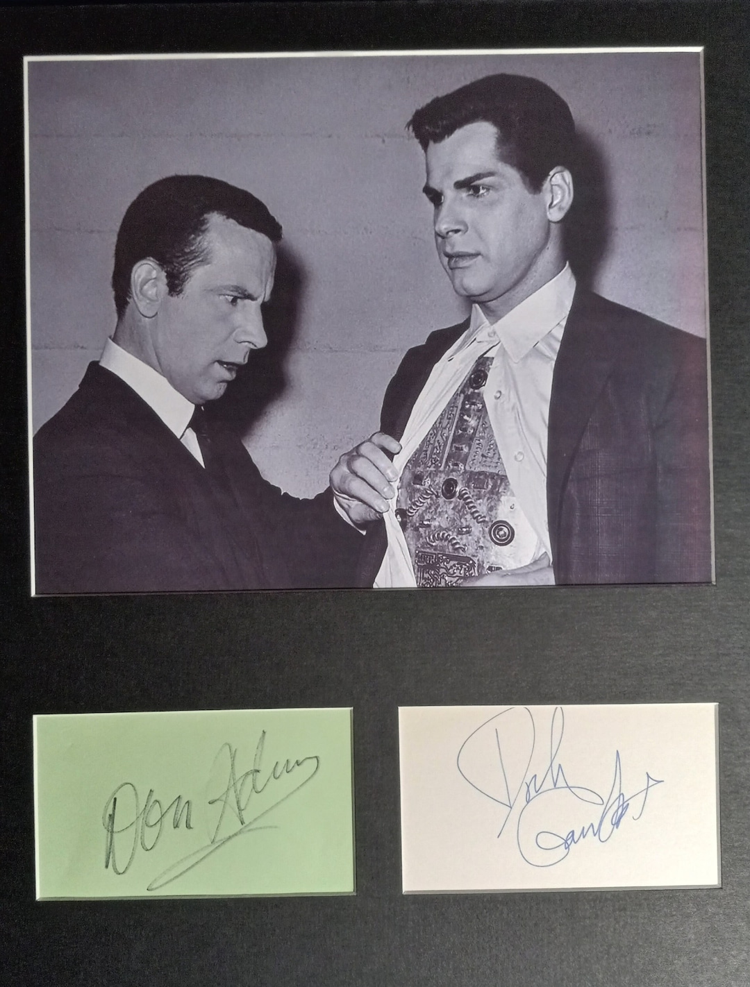 Don Adams & Dick Gautier Authentic Signed Dual Cuts With an 8x10 Photo ...