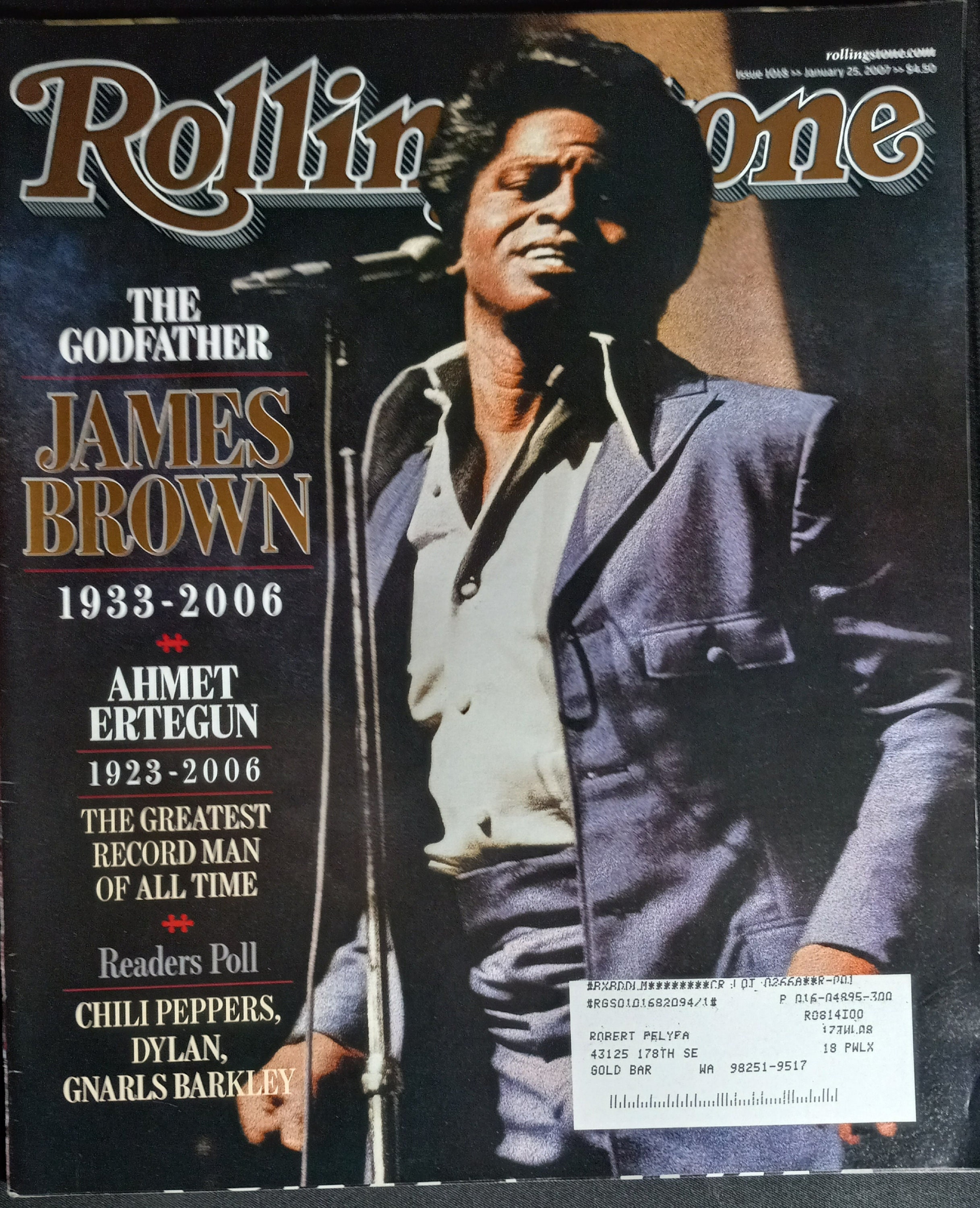 Rolling Stone Magazine Issue 1018 01/25/2007 James Brown Remembered - Etsy