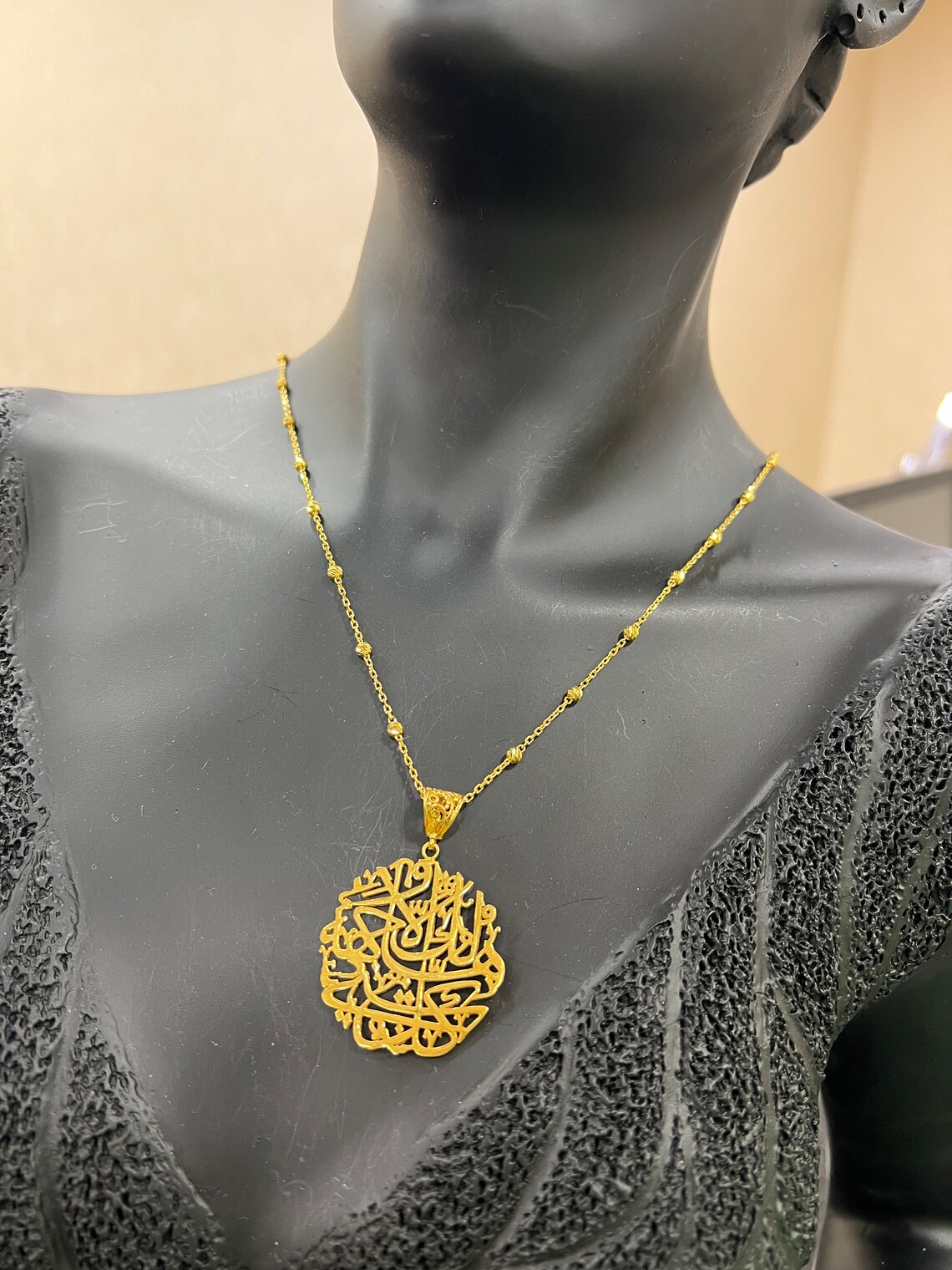 22K Solid Gold , Kalima-i Tawhid Necklace , Muslim Jewelry , Protective ...
