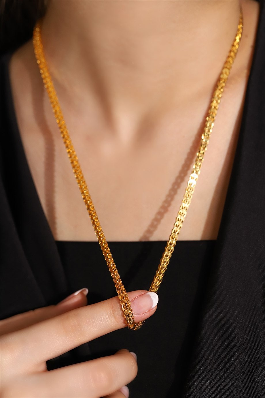 22K Solid Gold , Palm Chain , Foxtail Chain , Franco Wheat Choker ...