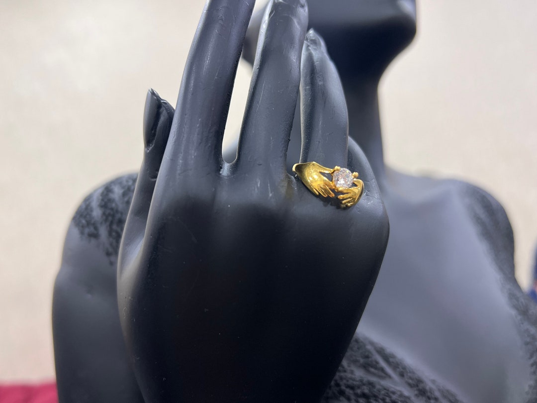 Hug Diamond Ring , 22K Solid Gold , Love Hugging , Wrap Ring, Lover ...