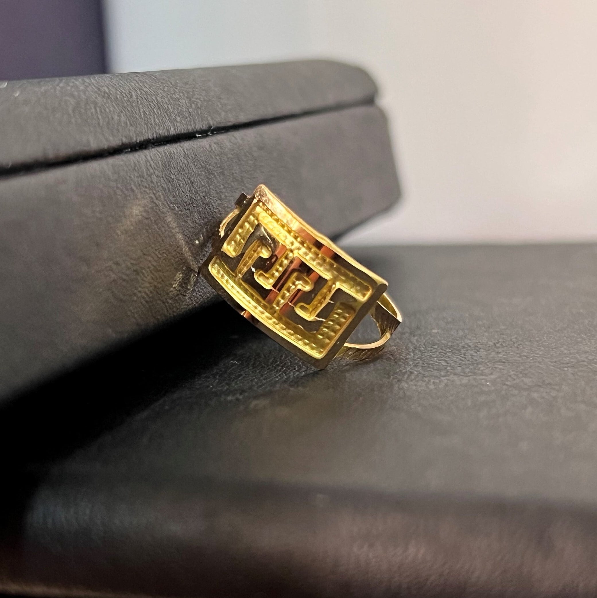 22K Solid Gold , Greek Key Ring Gold, Labyrinth Ring , Meander Jewelry ...