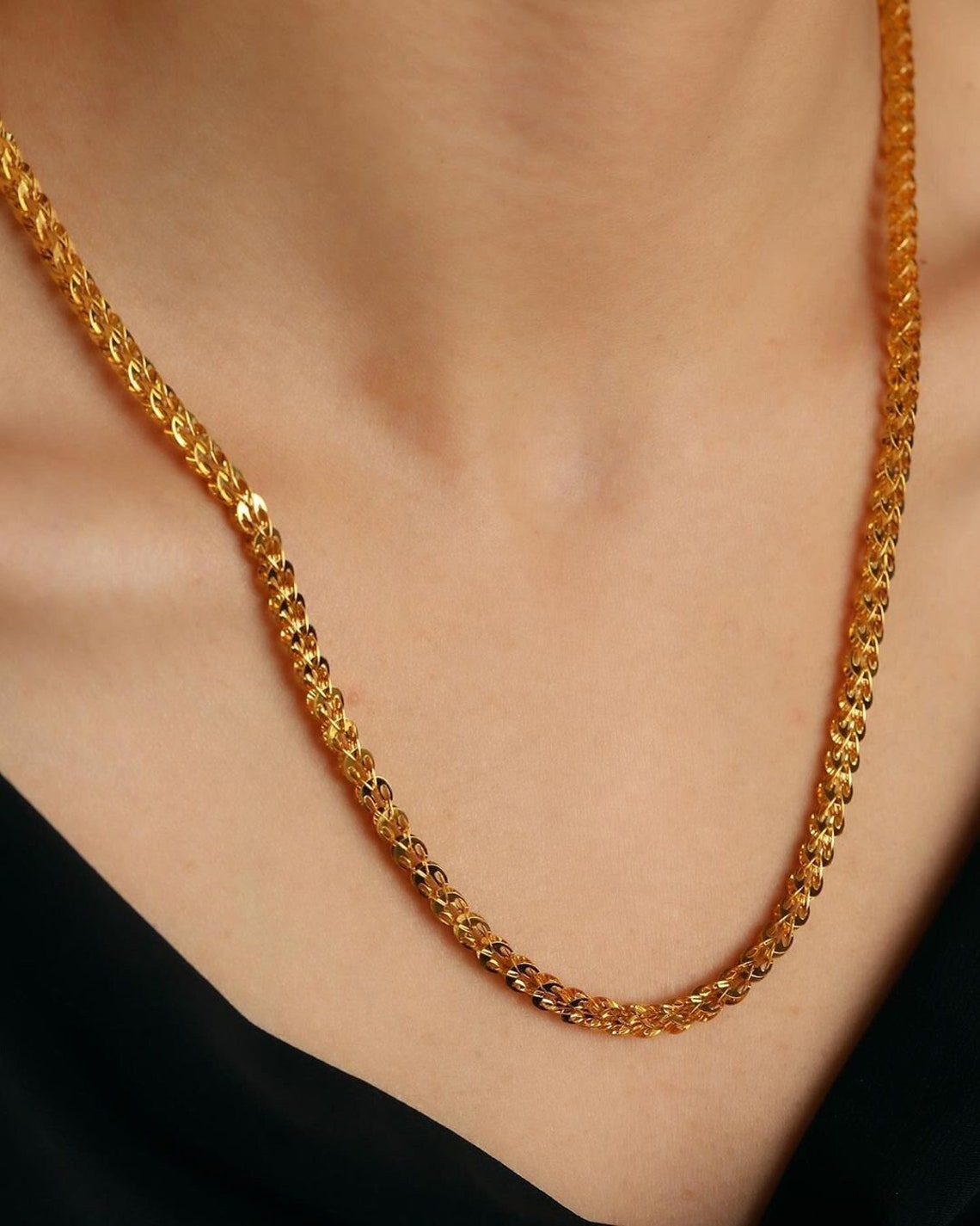 22K Solid Gold , Palm Chain , Foxtail Chain , Franco Wheat Choker ...