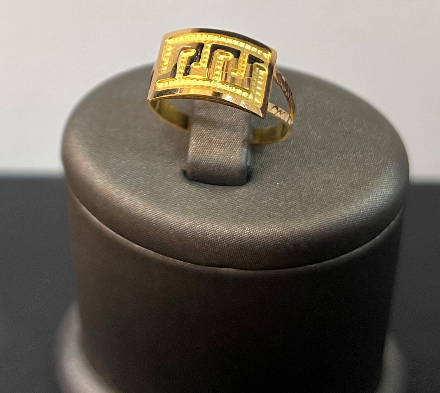 22K Solid Gold , Greek Key Ring Gold, Labyrinth Ring , Meander Jewelry ...