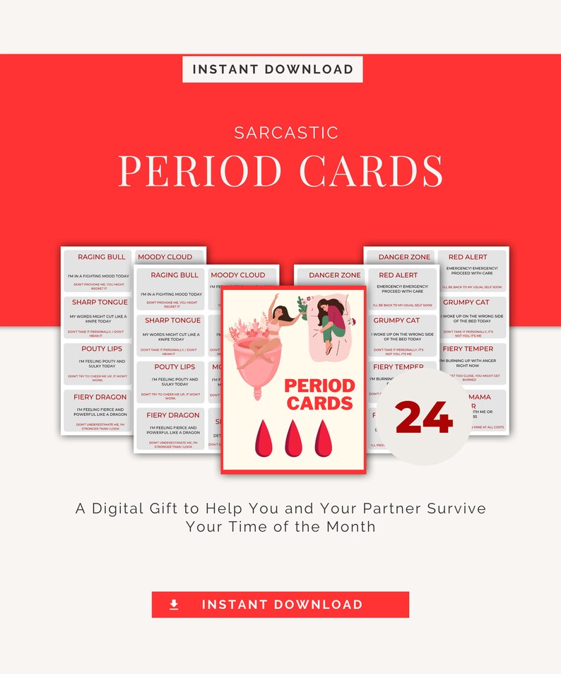 Sarcastic Period Cards: A Digital Gift to Help You and Your Partner ...