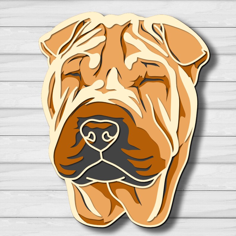 Shar Pei Dog Layered Mandala SVG, 3D Dog Laser Cut File - Etsy