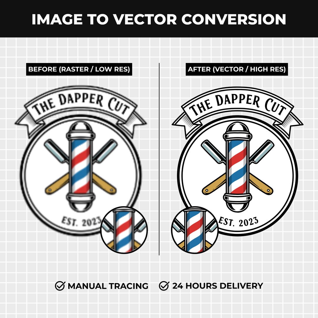 Image to Vector Conversion Service, Logo to Vector, Raster to Vector, SVG EPS DXF Files, Manual ...
