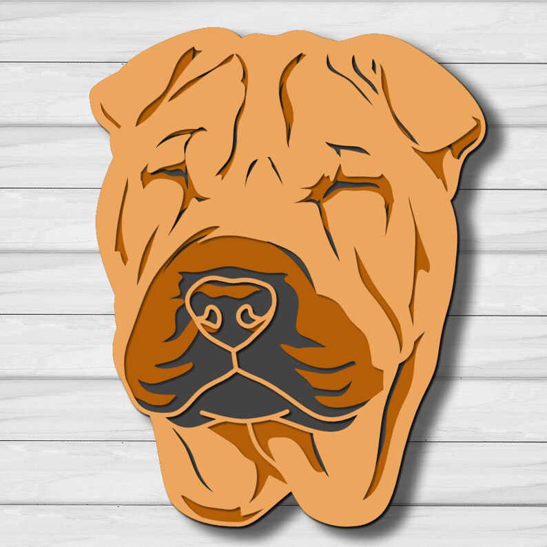 Shar Pei Dog Layered Mandala SVG, 3D Dog Laser Cut File - Etsy
