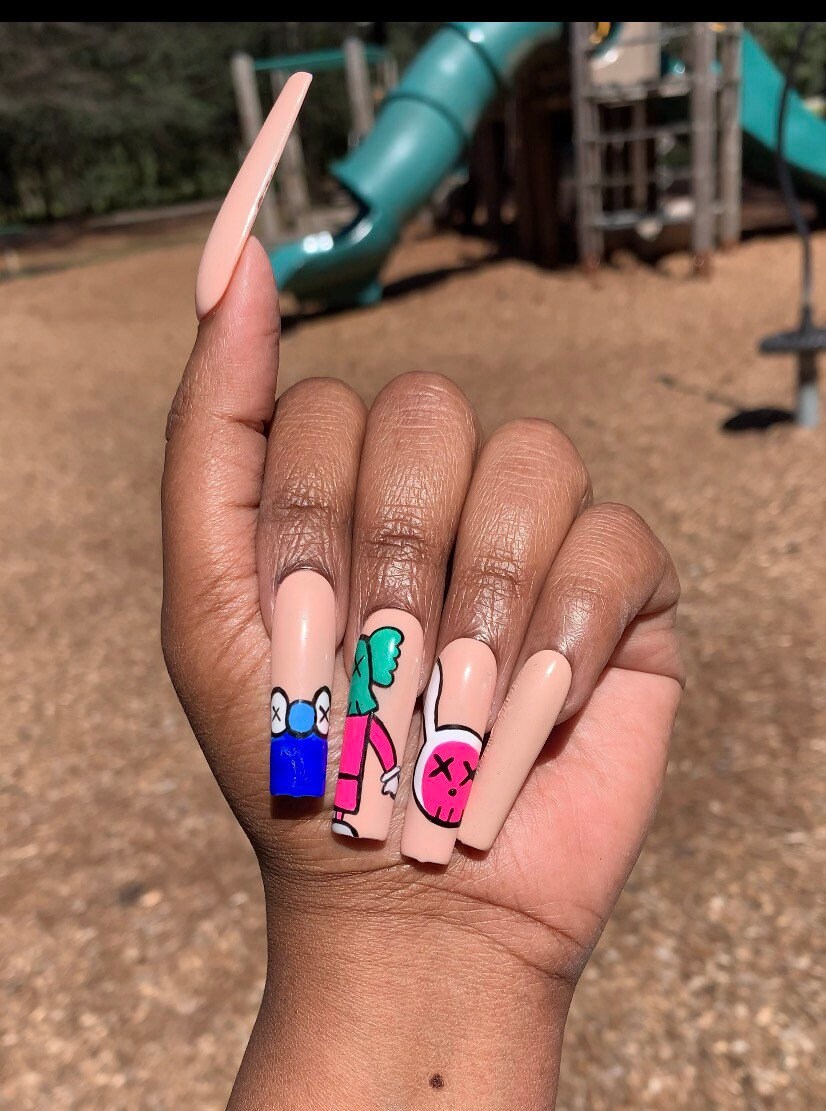 KAWS Press on Nails - Etsy
