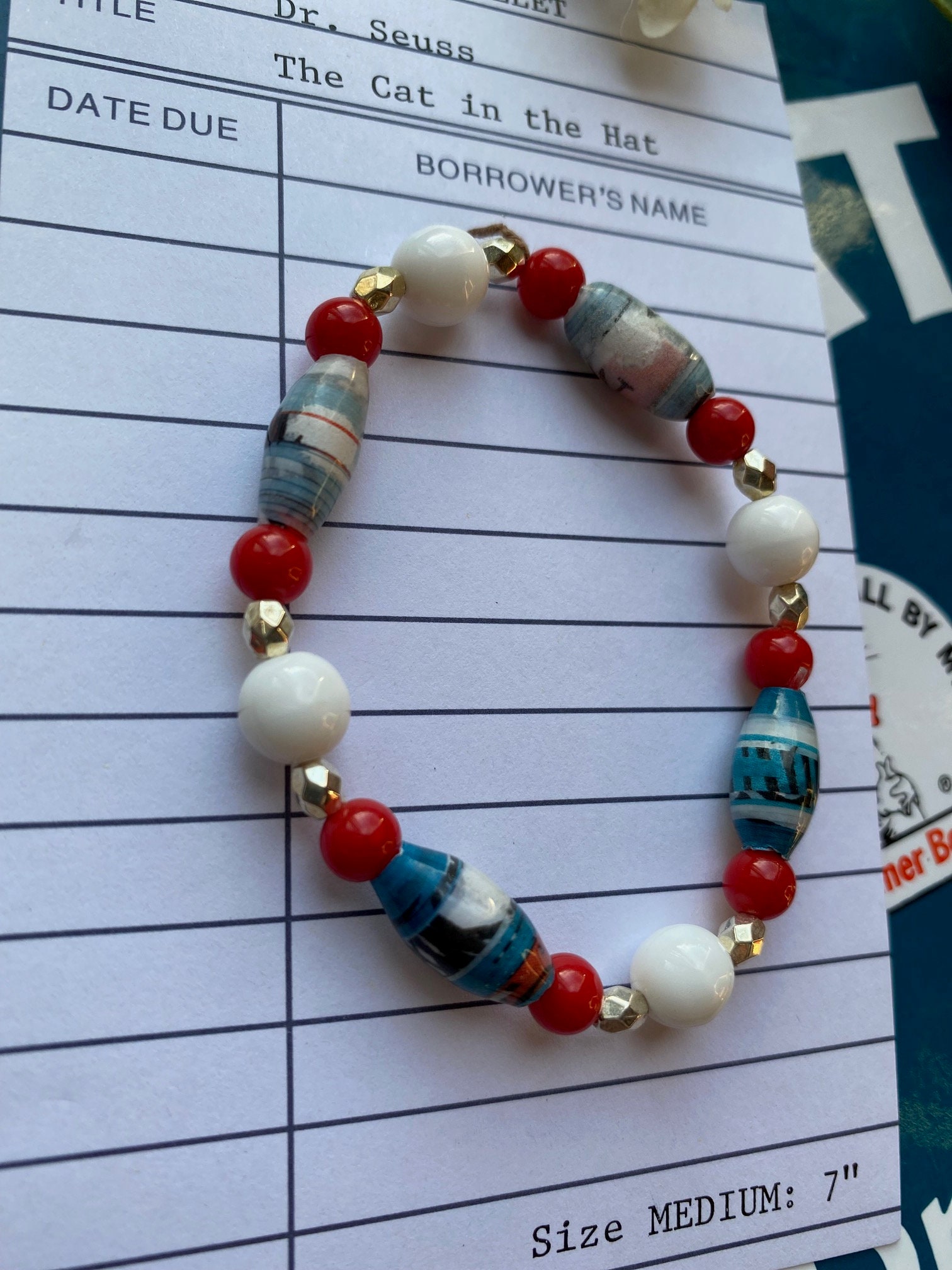 Book Bracelet, the Cat in the Hat, Dr Seuss, Dr Seuss Gift, Literacy ...