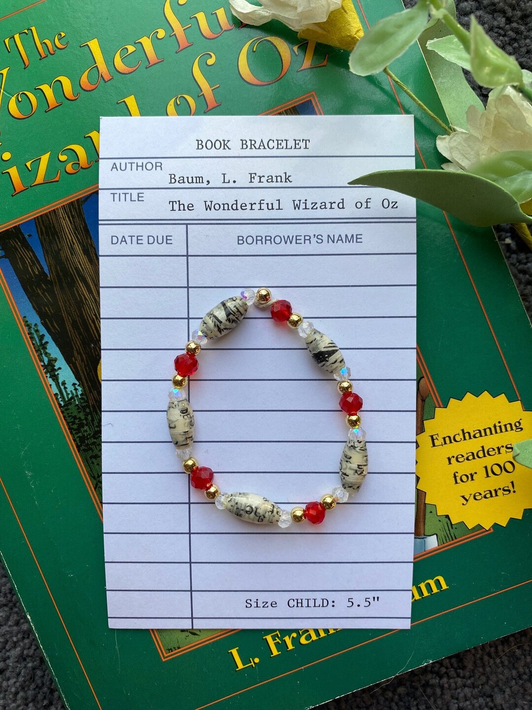 Book Bracelet, Wizard of Oz, Dorothy Gale, Frank Baum, Literacy Gift ...