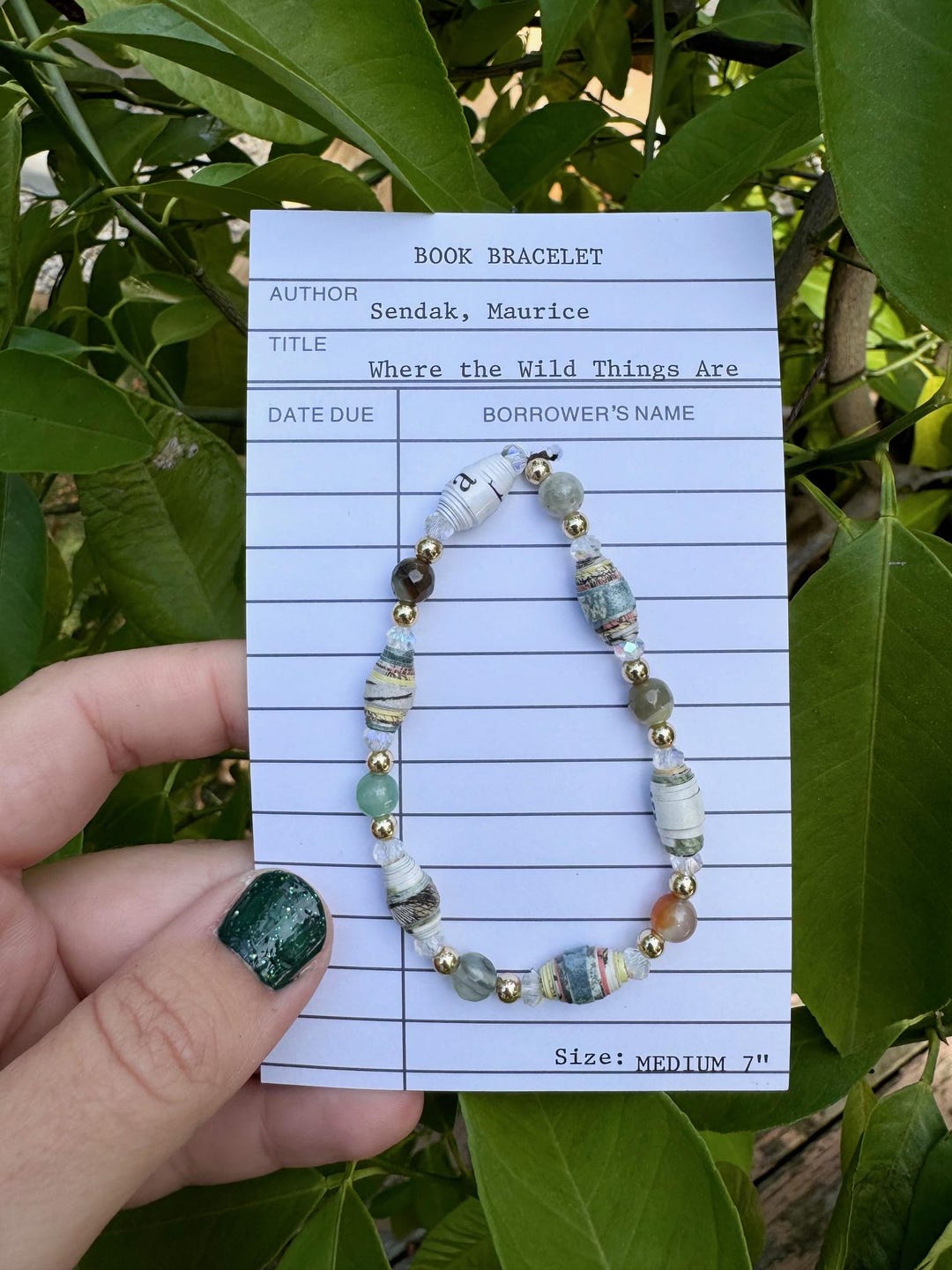 Book Bracelet, Where the Wild Things Are, Maurice Sendak, Literacy Gift ...