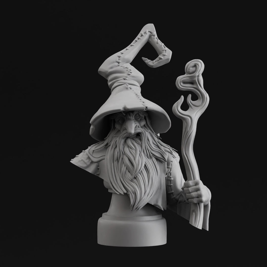3D Wizard Figurine - 3D Wizard - 3D Figurine - Custom 3D Printing ...