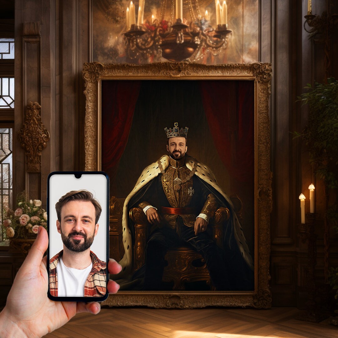 Personalized King Portrait - Custom Portrait From Photo- Custom Gift ...