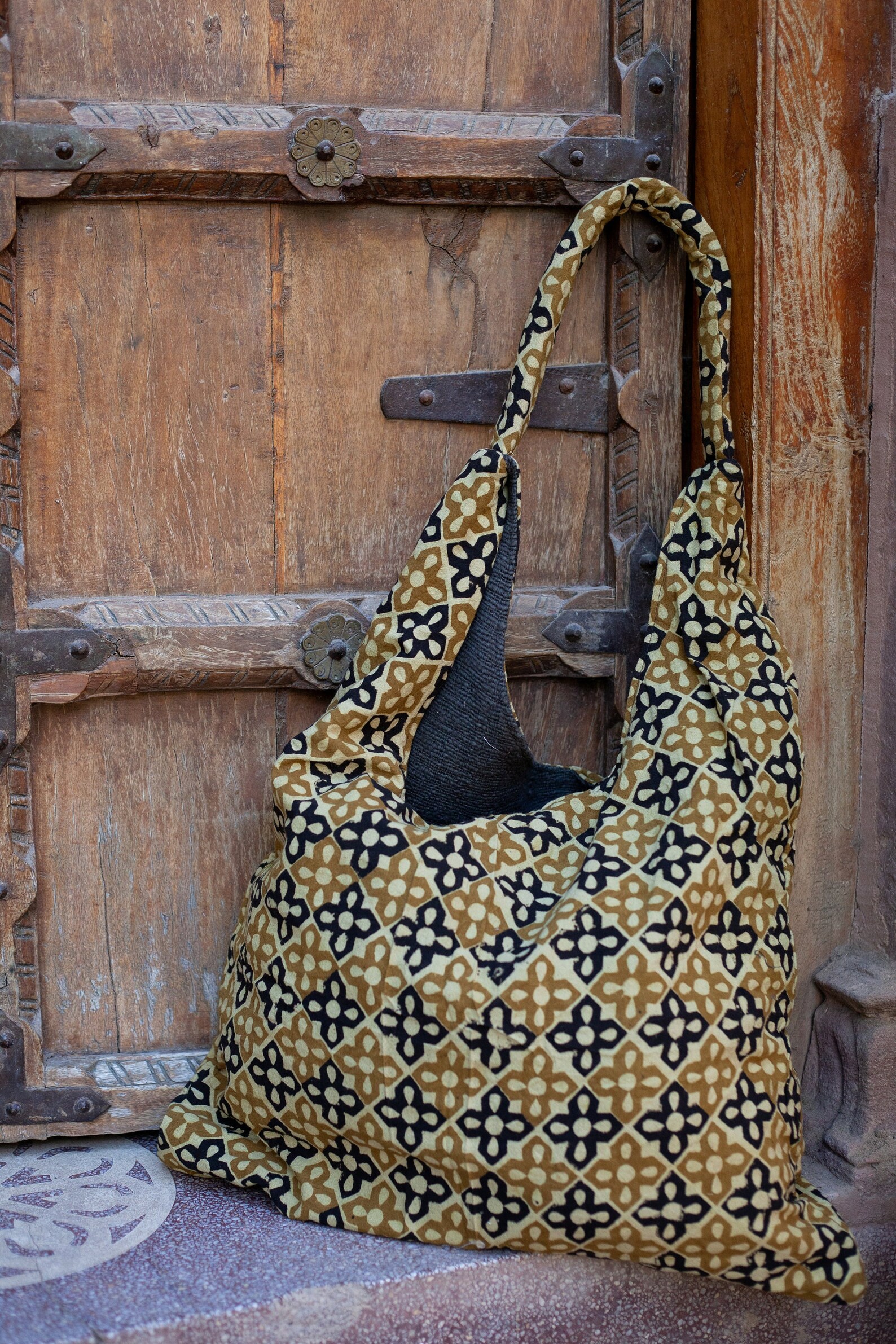 Reversible Block Printed Shoulder Bag With Zip Pocket - Etsy