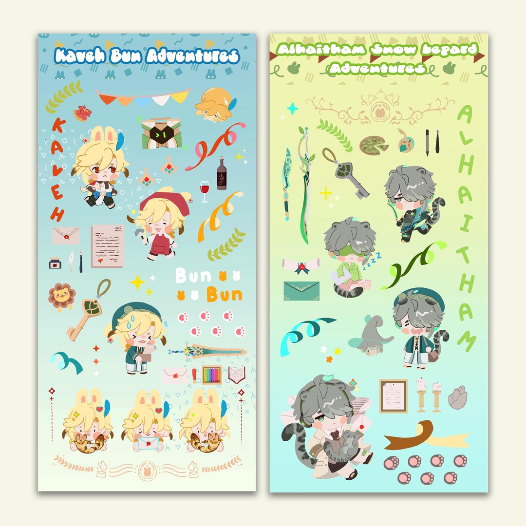 Kaveh & Alhaitham Sticker Sheets - Etsy