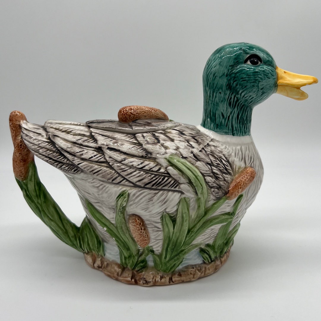 Duck Teapot Mallard Duck Tea Pot Vintage - Etsy