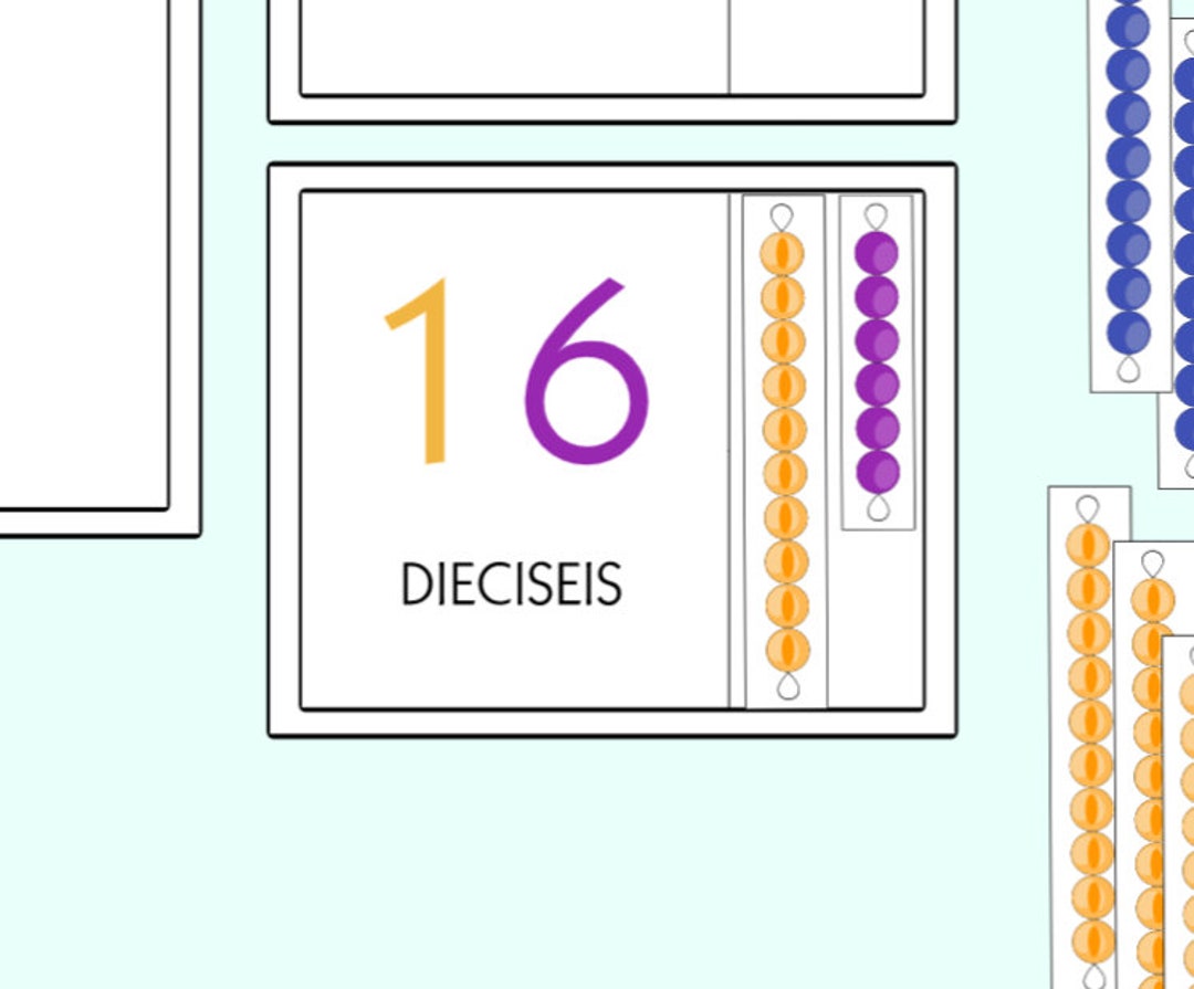Downloadable Cards Numbers Beads Montessori Printable Kids - Etsy