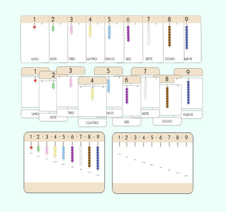 Naming Cards 3 Parts 4 Parts Ladder Beads Math Montessori Printable Pdf ...