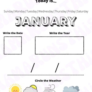 Early Childhood Learning Calendar for Practicing Seasons Days of the ...