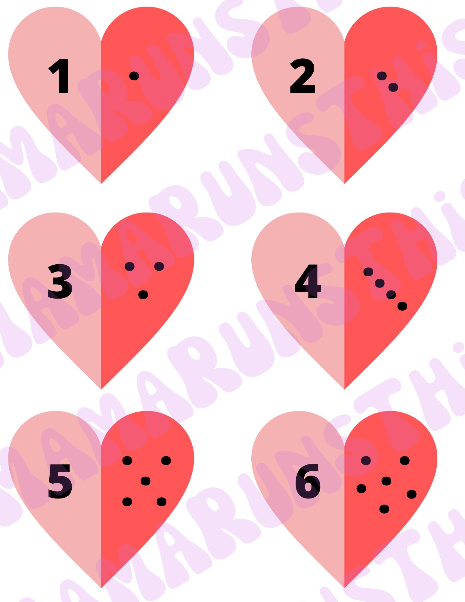 Learning Numbers and Counting With Hearts Puzzle (12 Hearts) - Etsy