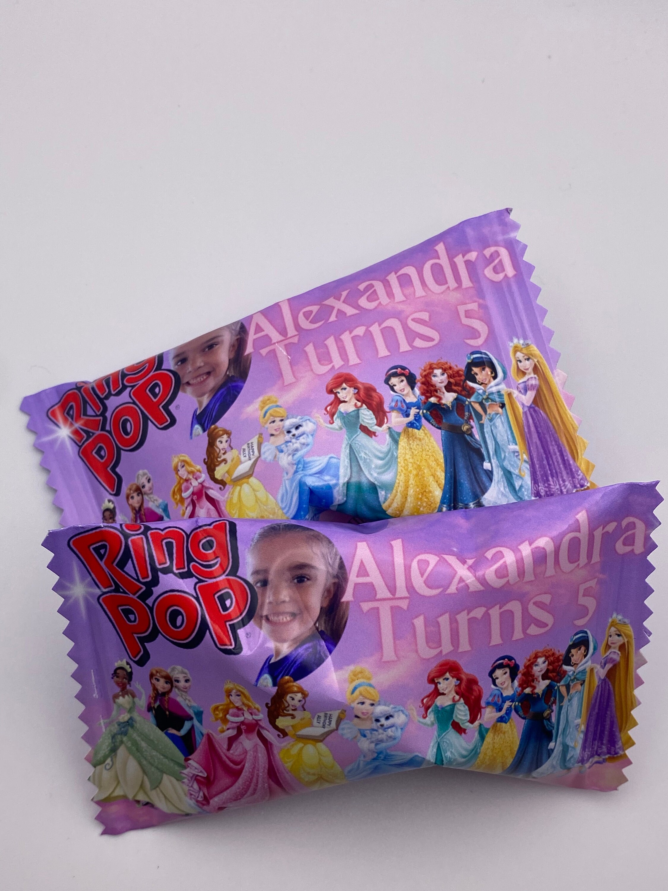 Disney Princess Ring Pop Custom Ring Pop Candy Label Personalized Candy ...