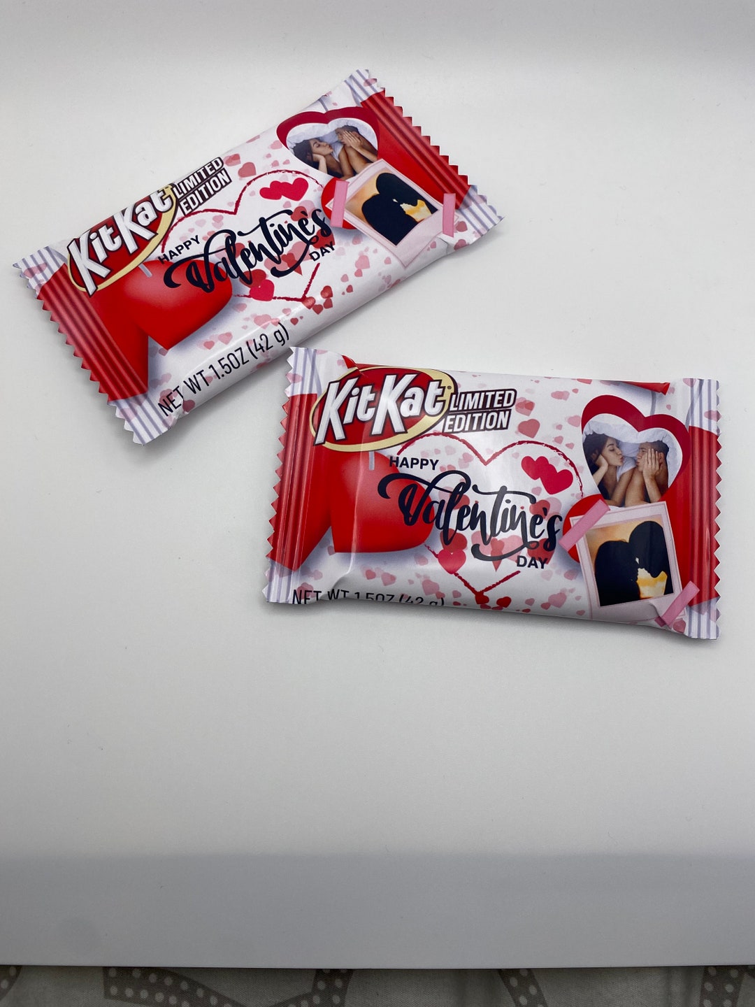 Valentine's Day Red and White Hearts Kit Kat Candy Wrapper Personalized ...